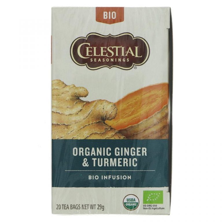 Celestial Seasonings Organic Ginger & Turmeric Herb Tea - Poppy's Pantry